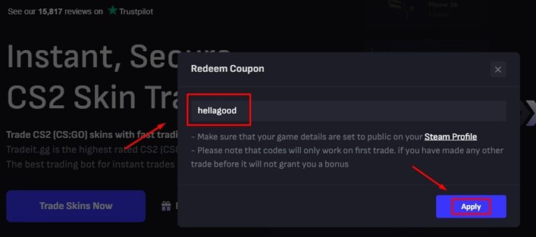 TradeIt.GG Promo Code: Get Free $5 Bonus